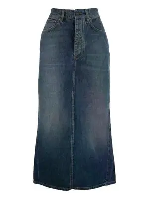 Balenciaga Denim Maxi Skirt - Blue