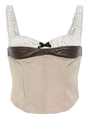 ELENA VELEZ Corset-style Top - Brown