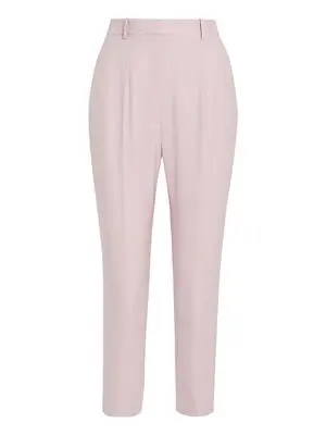Alexander McQueen Cropped Slim-leg Wool-twill Trousers - Pastel Pink