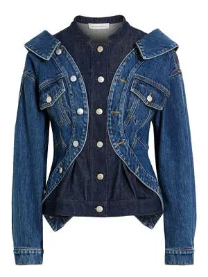 Alexander McQueen Layered Denim Jacket - Mid Denim