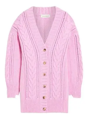 Alexander McQueen Cable-knit Wool Cardigan - Baby Pink