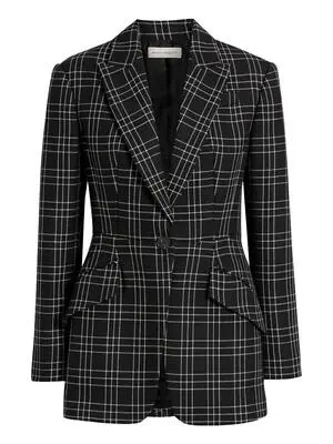 ALEXANDER MCQUEEN Checked Wool-Twill Blazer