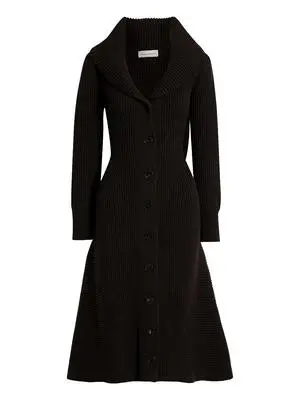 Alexander McQueen Ribbed Wool And Cashmere-blend Coat - Dark Brown