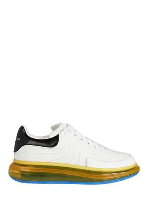 Alexander McQueen Wave Stretch-knit And Leather Sneakers - White