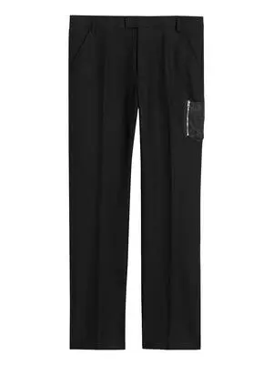 Alexander McQueen Shell-trimmed Cotton-canvas Pants - Black