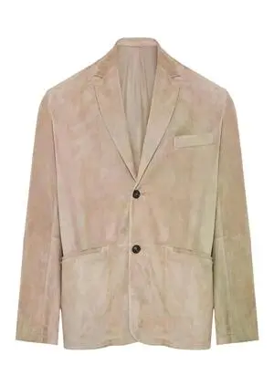 Emporio Armani Suede Blazer - Neutrals