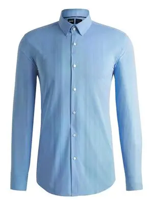 BOSS Striped Button-up Shirt - Blue