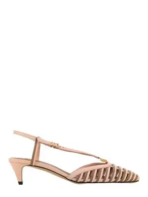 Fendi Ffold Strappy Slingback Pumps - Pink