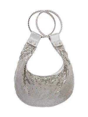 Versace Metallic Chainmail Shoulder Bag - Silver