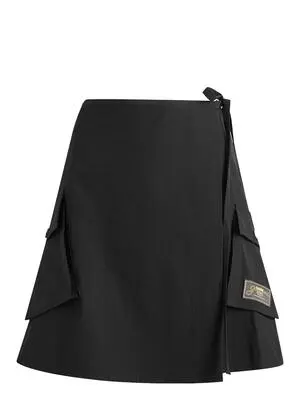 GANNI Stretch Shell Wrap Mini Skirt - Black