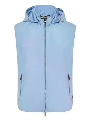 MOORER Zip-up Gilet - Blue