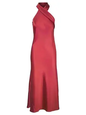 Galvan Pandora Halterneck Dress - Red