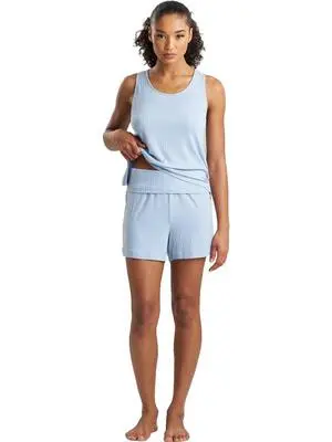 Natori Skye Rib Ease Shorts - Blue