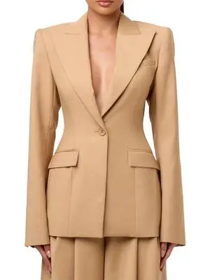 Naked Wardrobe One-button Blazer - Camel