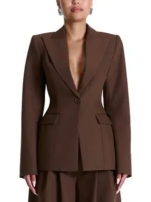 Naked Wardrobe Naked Wardrobe One-Button Blazer Chocolate