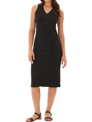 THREADS 4 THOUGHT Micah Sleeveless Ribbed Tank Dress - Black