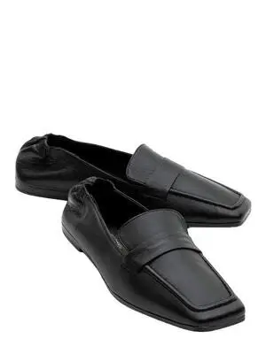 FOREVER & ALWAYS SHOES Liepa Leather Loafers Black Leather