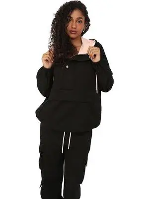 BELLE & BLOOM Panelled Hoodie - Black