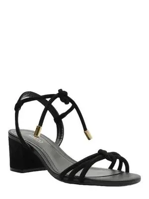 AREZZO Camila Ankle-strap Sandals - Black Suede