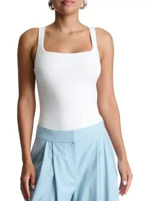 Naked Wardrobe Essential Square Neck Tank White