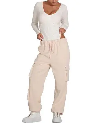 BELLE & BLOOM Belle & Bloom Cargo Track Pants Blush