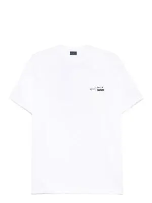 Paul & Shark Logo-rubberised T-shirt - White