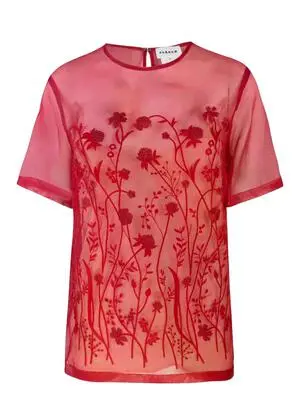 P.a.r.o.s.h Floral-embroidered Top - Red