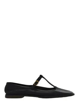 THE ROW T-strap Mary Jane Flats - Black