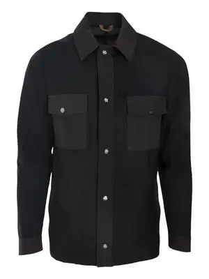 LUIGI BORRELLI Virgin Wool Shirt - Black