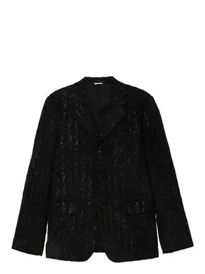 Comme Des Garçons Fringe-detail Blazer - Black