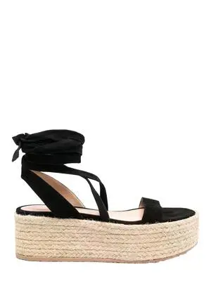 GIANVITO ROSSI 60mm Suede Espadrilles - Black