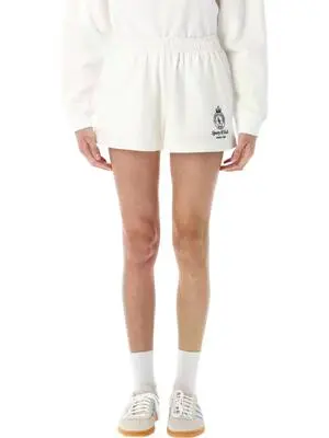 SPORTY & RICH Logo-print Shorts - White