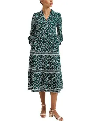 PHASE EIGHT Tiered Midi Dress - Green