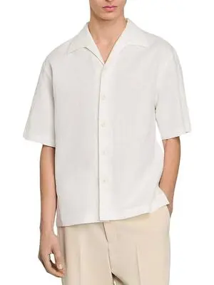 Sandro Cotton & Linen Shirt - Ivory