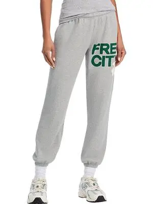 FREECITY Heathered Logo Sweatpants - Heather Army
