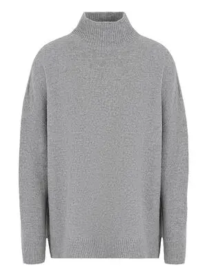 Emporio Armani Cashmere Blend Turtleneck Sweater - Solid Dark