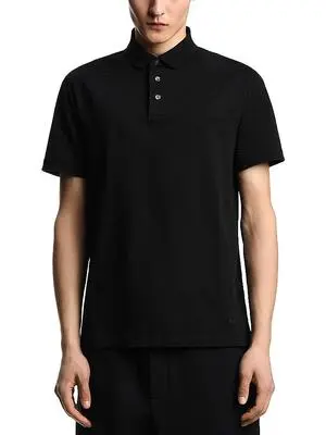 Emporio Armani Jacquard Polo Shirt - Black
