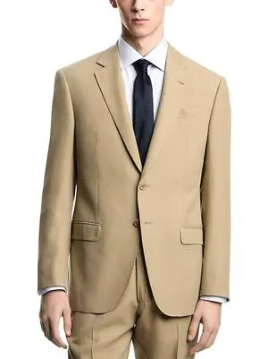 Emporio Armani Regular Fit Micro Ribbed Blazer - Tan