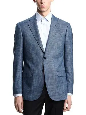 Emporio Armani Regular Fit Notch Lapel Blazer - Bluette