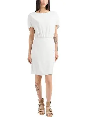 Emporio Armani Batwing Sleeve Techo Cady Dress - Warm White