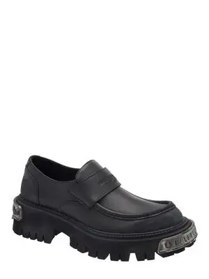 Balenciaga Tractor Lug Sole Loafer - Black/ Silver