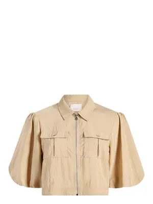 Cinq À Sept Ottie Short-sleeve Jacket - Khaki