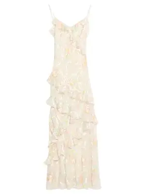 LoveShackFancy Rialto Maxi Dress With Asymmetrical Ruffles - Italian Ice
