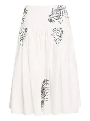 Cinq À Sept Kierelle Sunburst Midi Skirt - White Navy
