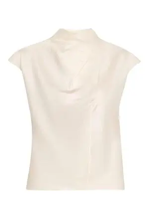 Veronica Beard Leilany Draped Silk Top - Ivory