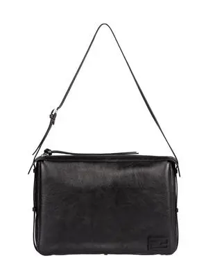 Fendi Large Leather Shoulder Bag - Black