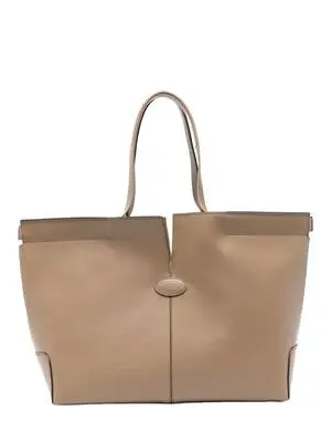TOD'S Di Folio Leather Bag - Beige
