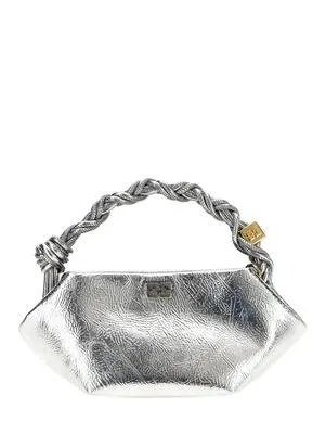 GANNI Ganni Bou Bag Mini Metallic Handbag Silver