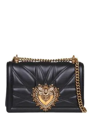 Dolce & Gabbana Matelassé Nappa Shoulder Bag Black