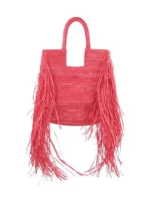 MADE FOR A WOMAN Kifafa Frange M Raffia Tote Bag